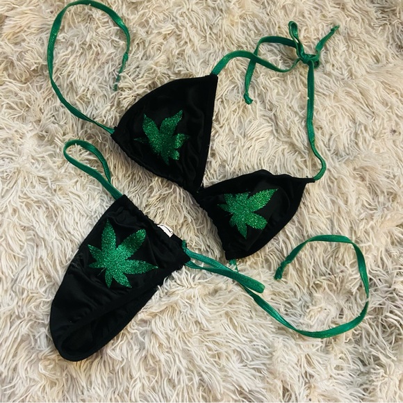 Swim | 42 Weed Leaf Bikini Set | Poshmark